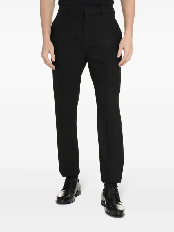 Saint Laurent Pressed-crease Pleated Trousers - Black