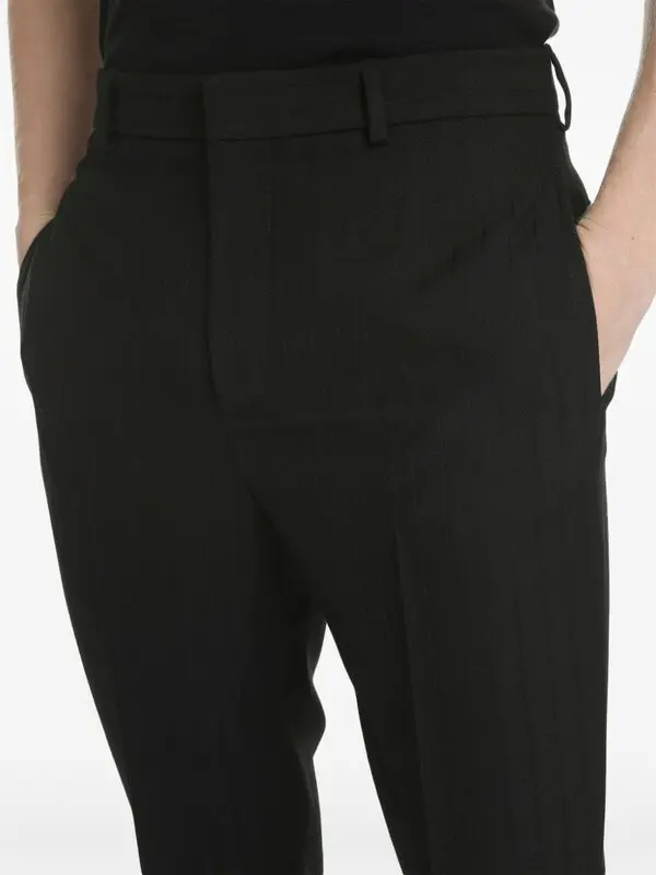 Saint Laurent Pressed-crease Pleated Trousers - Black