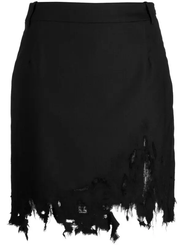 Natasha Zinko Distressed Mini Skirt - Black