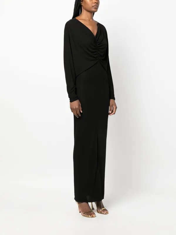 Saint Laurent Draped Maxi Dress - Black