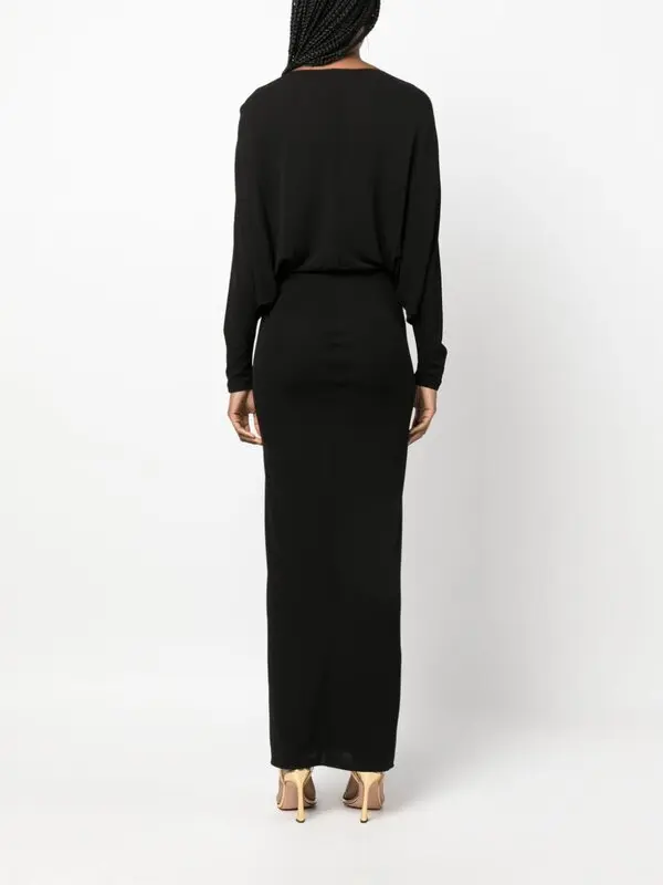 Saint Laurent Draped Maxi Dress - Black