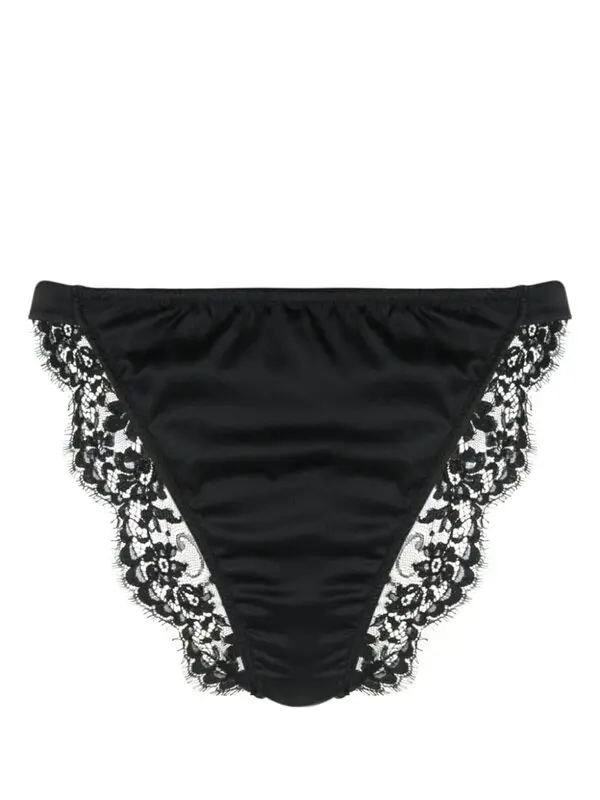 Dolce & Gabbana Floral-lace Panelled Briefs - Black