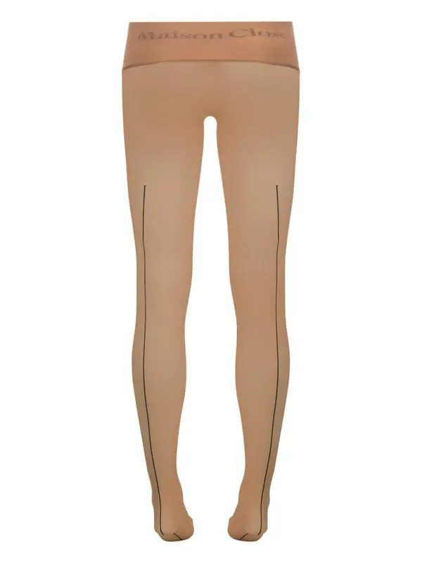 MAISON CLOSE Seamless Crotchless Semi-sheer Tights