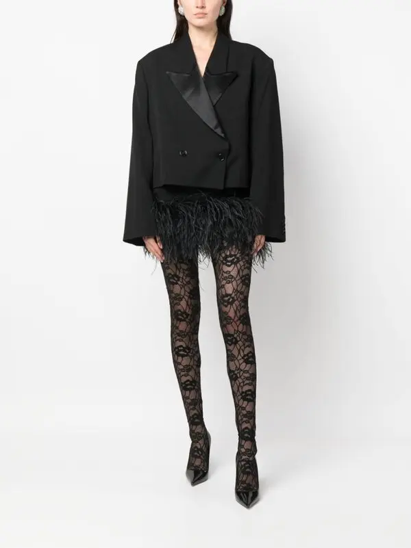 Saint Laurent Lace Detailing Tights