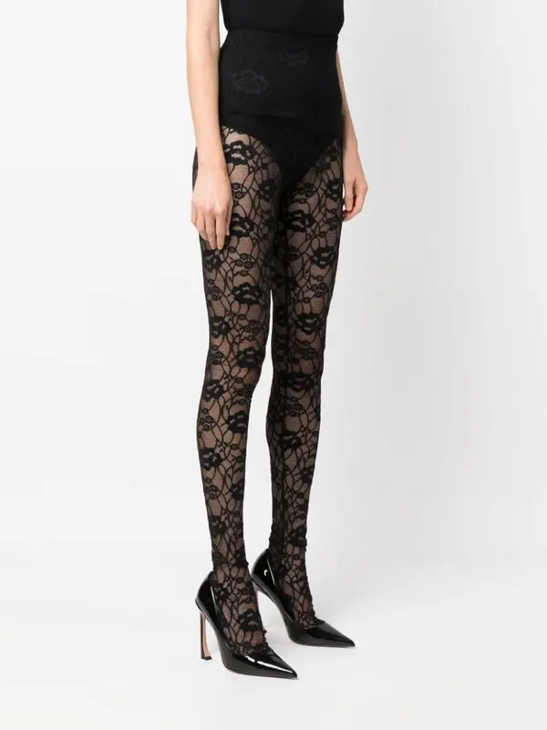 Saint Laurent Lace Detailing Tights