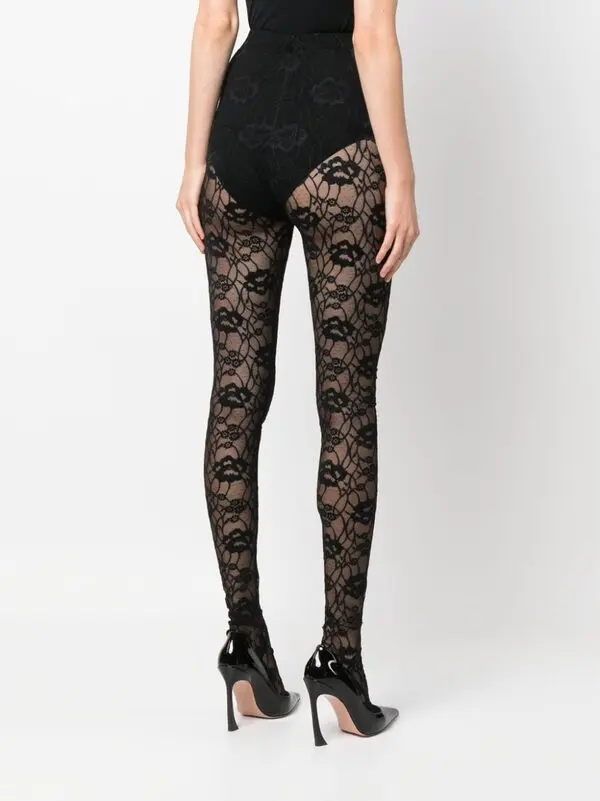 Saint Laurent Lace Detailing Tights