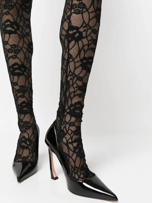 Saint Laurent Lace Detailing Tights