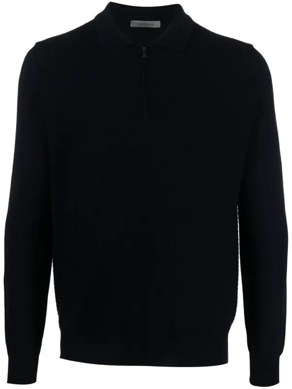 Corneliani Fine-knit Virgin Wool Polo Shirt