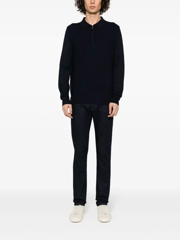 Corneliani Fine-knit Virgin Wool Polo Shirt