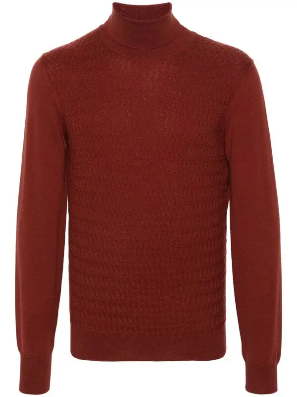 Corneliani Embossed Virgin Wool Jumper