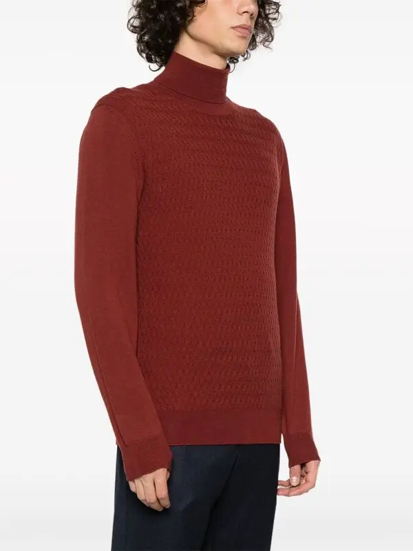 Corneliani Embossed Virgin Wool Jumper