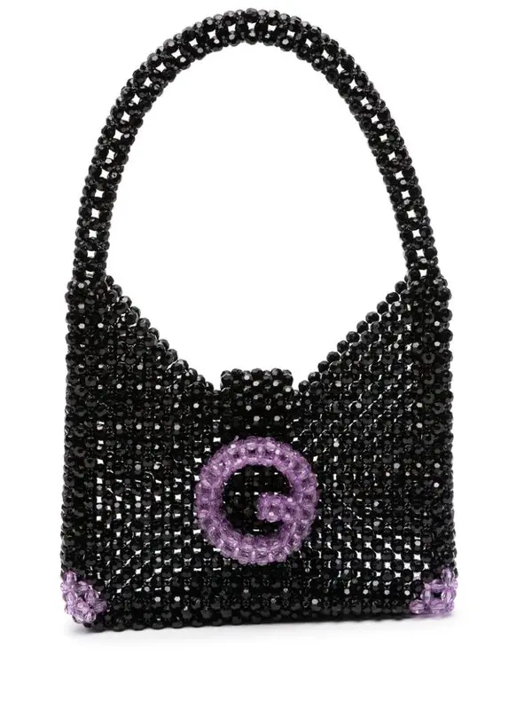 Germanier Bead-embellished Shoulder Bag - Black