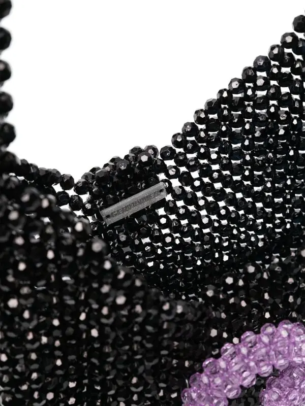 Germanier Bead-embellished Shoulder Bag - Black