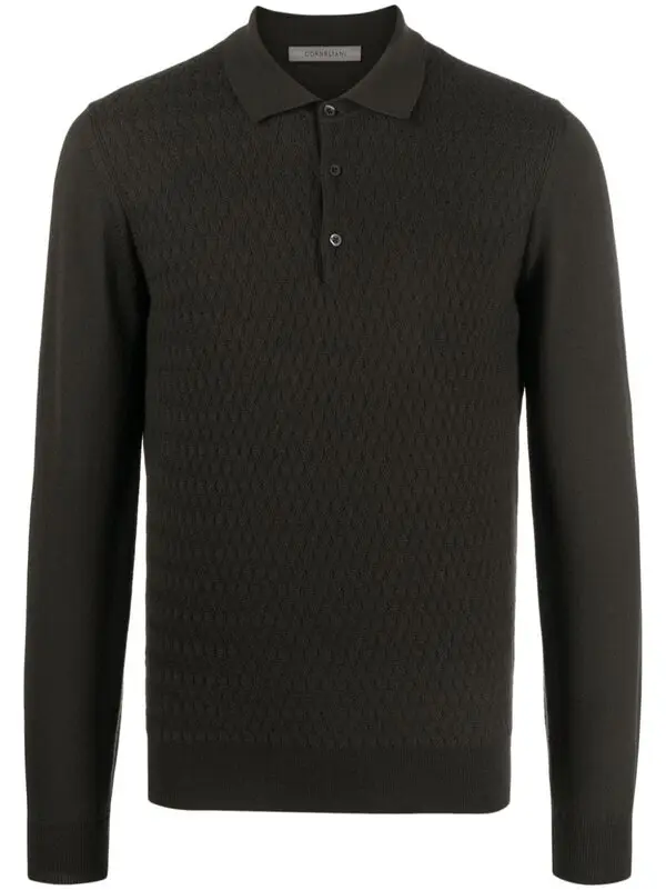 Corneliani Virgin Wool Polo Shirt - Green