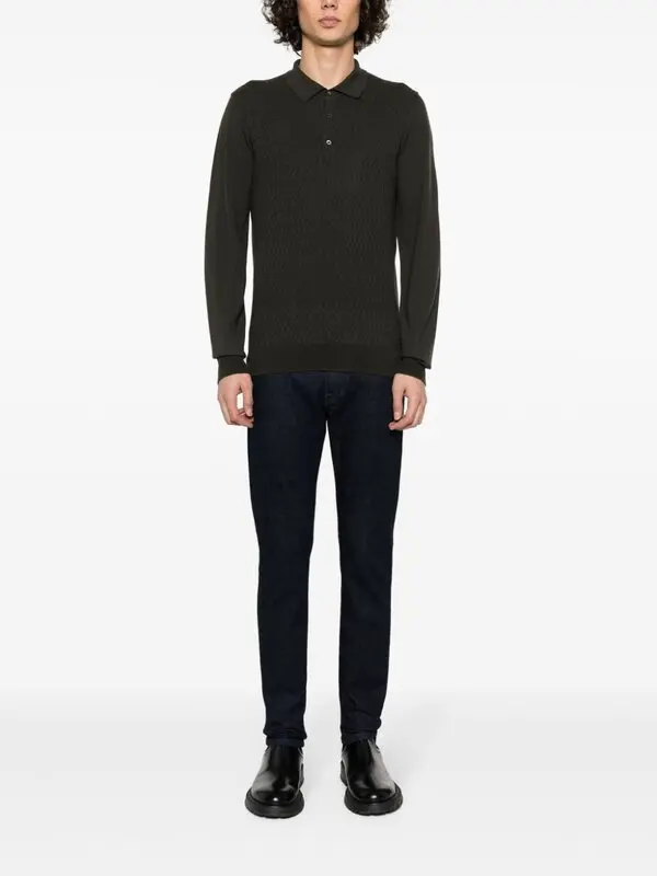 Corneliani Virgin Wool Polo Shirt - Green