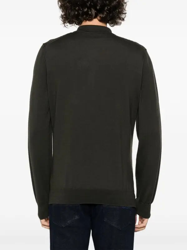 Corneliani Virgin Wool Polo Shirt - Green