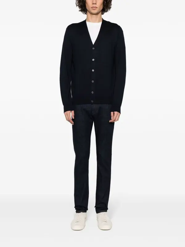 Corneliani V-neck Virgin Wool Cardigan