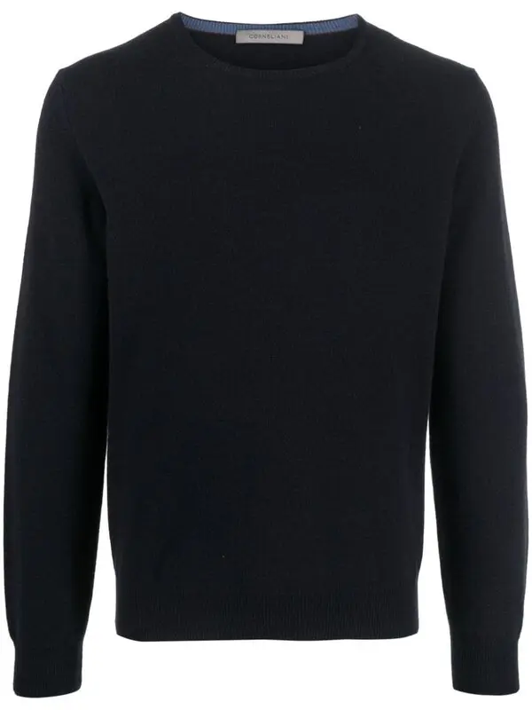 Corneliani Crew-neck Fine-knit Jumper - Blue