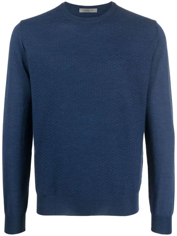 Corneliani Crew-neck Virgin Wool Jumper - Blue