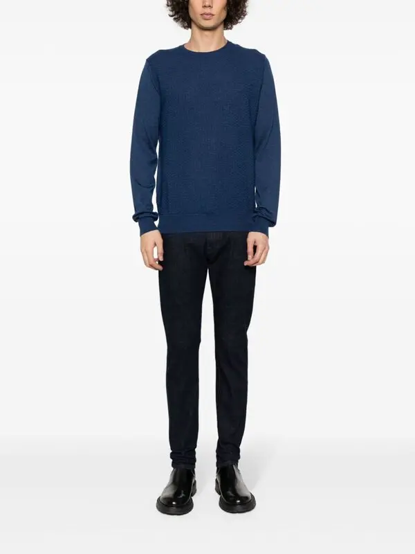Corneliani Crew-neck Virgin Wool Jumper - Blue