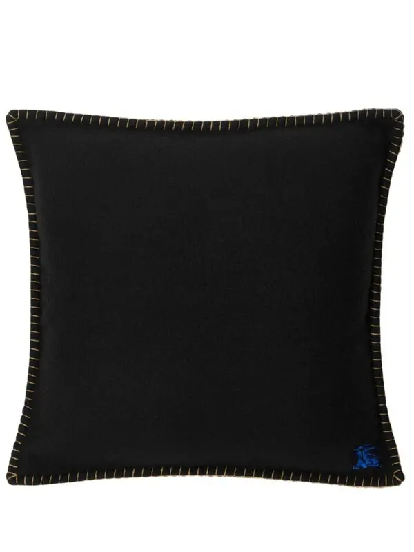 Burberry Equestrian Knight-motif Square Cushion - Black