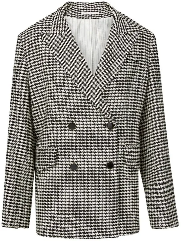 Veronica Beard Hutchinson Houndstooth Blazer - Black