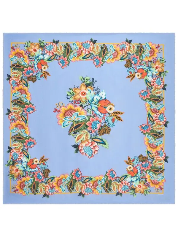 Etro Bandana Bouquet-jacquard Scarf - Blue