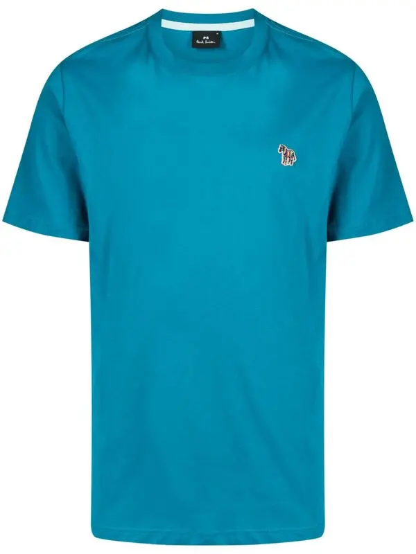 Paul Smith Zebra Logo-appliqué T-shirt - Blue