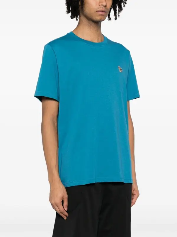 Paul Smith Zebra Logo-appliqué T-shirt - Blue