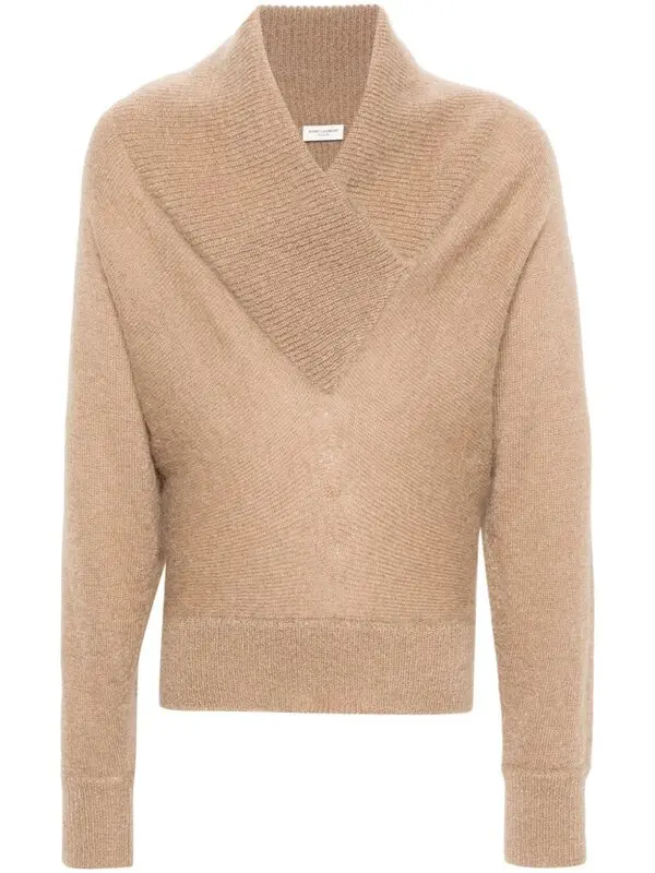 Saint Laurent Brushed Sweater - Neutrals