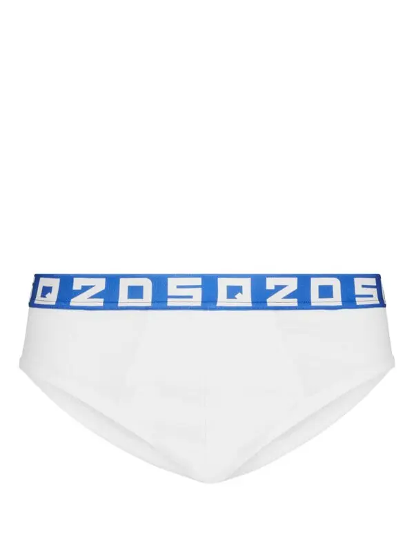 Dsquared2 Logo-print Strap Cotton-blend Briefs - White
