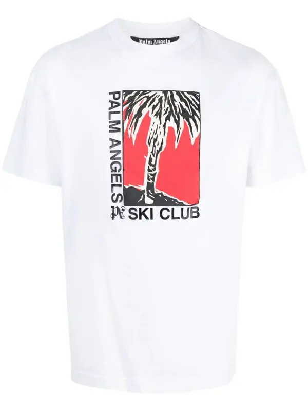 Palm Angels Ski Club Cotton T-shirt - White