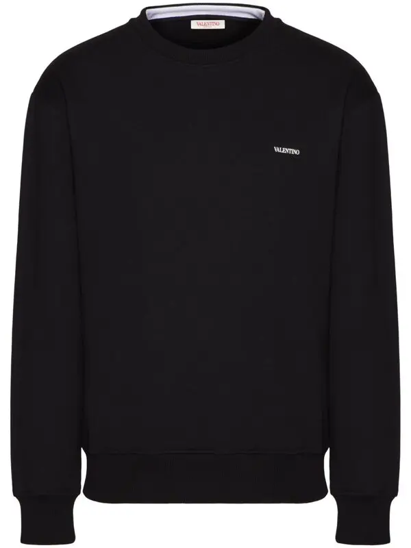 Valentino Garavani Logo-print Cotton Sweatshirt - Black