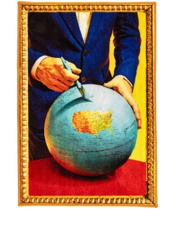 SELETTI Globe Graphic-print Mat - Multicolour