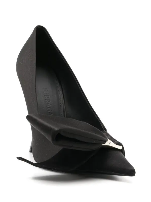 FERRAGAMO Asymmetric Bow 105mm Pumps