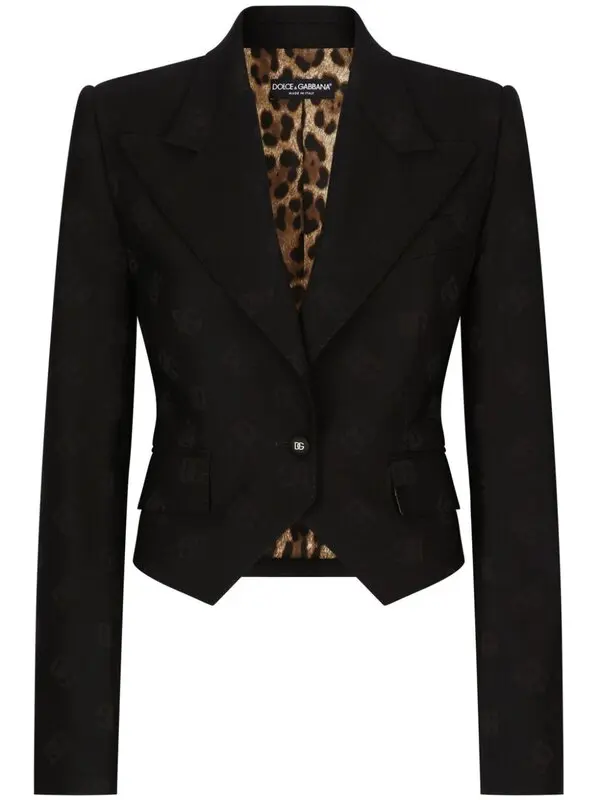 Dolce & Gabbana Monogram Jacquard Single-breasted Blazer