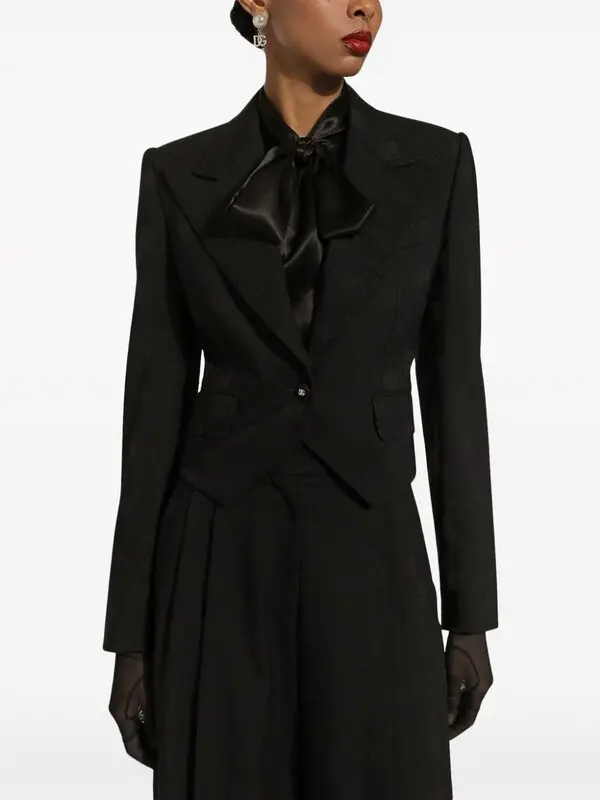 Dolce & Gabbana Monogram Jacquard Single-breasted Blazer