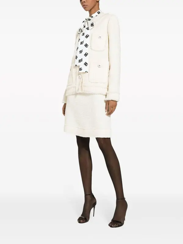 Dolce & Gabbana Logo-print Attached-scarf Shirt