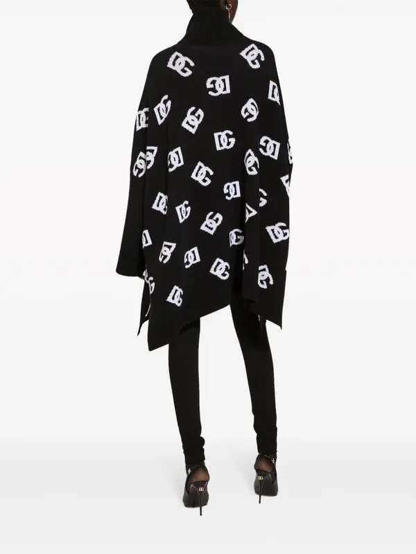 Dolce & Gabbana Logo Jacquard Roll-neck Poncho