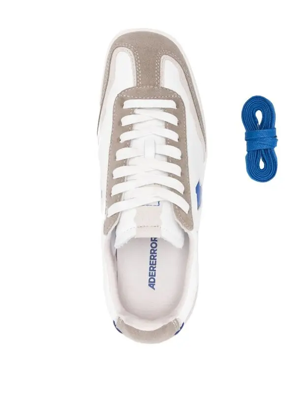 ADER ERROR Logo-embroidered Leather Sneakers - White