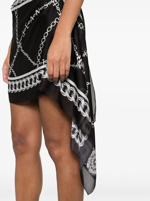 Versace Chain Link-print Scarf-detail Minidress