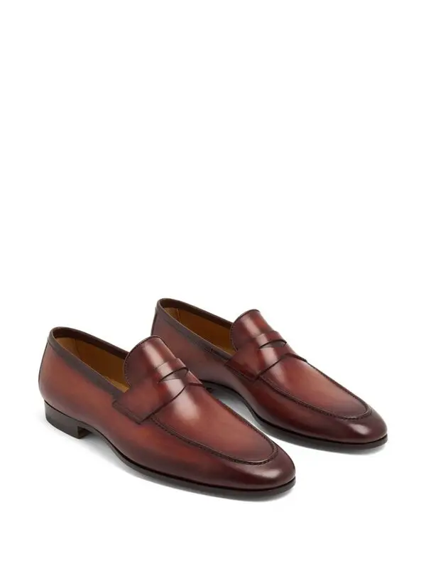 Magnanni Leather Penny Loafers - Brown