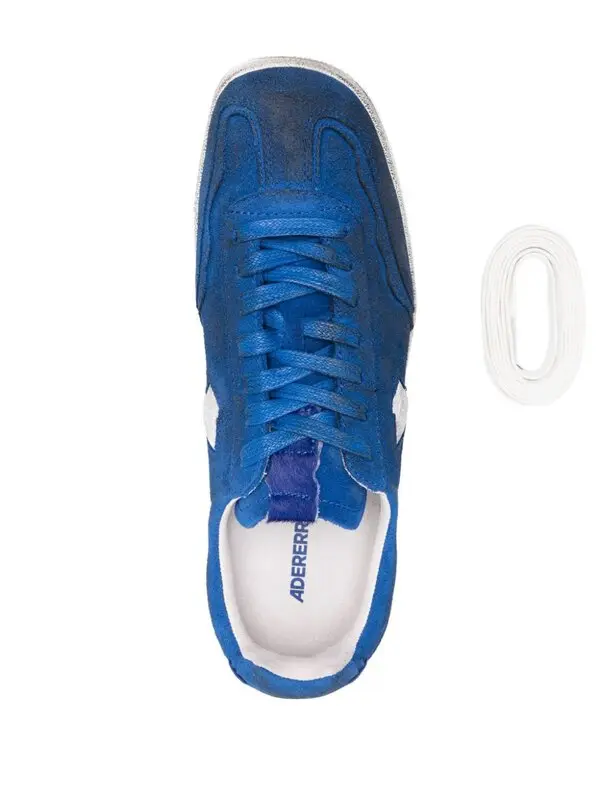 ADER ERROR Logo-embroidered Suede Sneakers - Blue