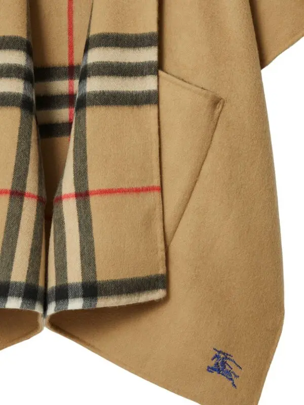 Burberry Embroidered Hooded Cashmere Cape - Neutrals