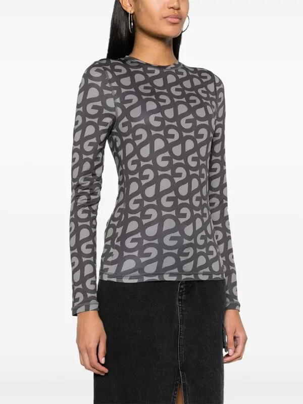 トップス Stine Goya Juno Blouse Stine Goya Juno Logo-Print Blouse In Grey - 48% Off | Editorialist