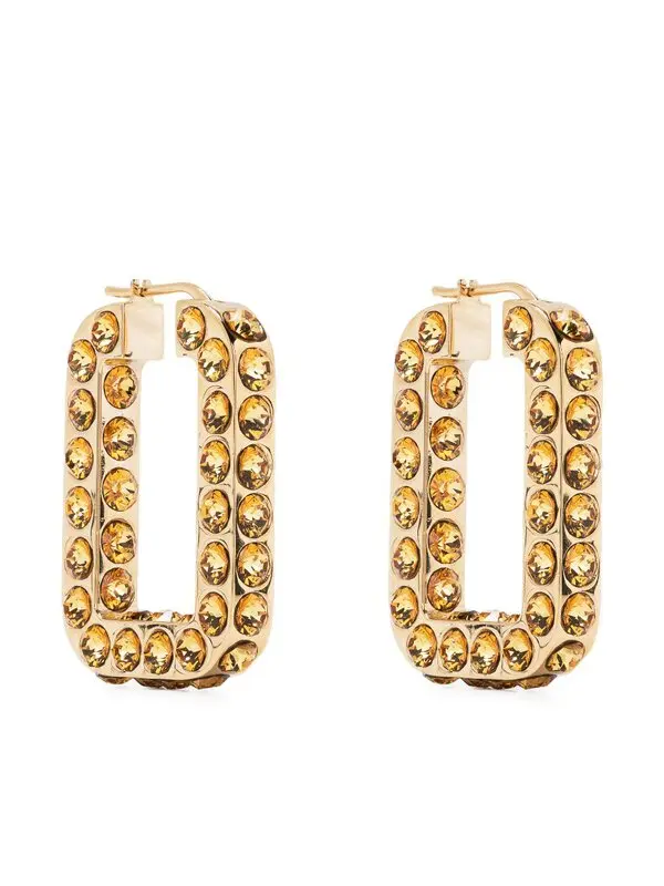 Amina Muaddi Charlotte Crystal-embellished Hoop Earrings - Gold