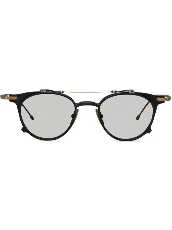 Thom Browne Round Frame Flip-up Sunglasses - Black
