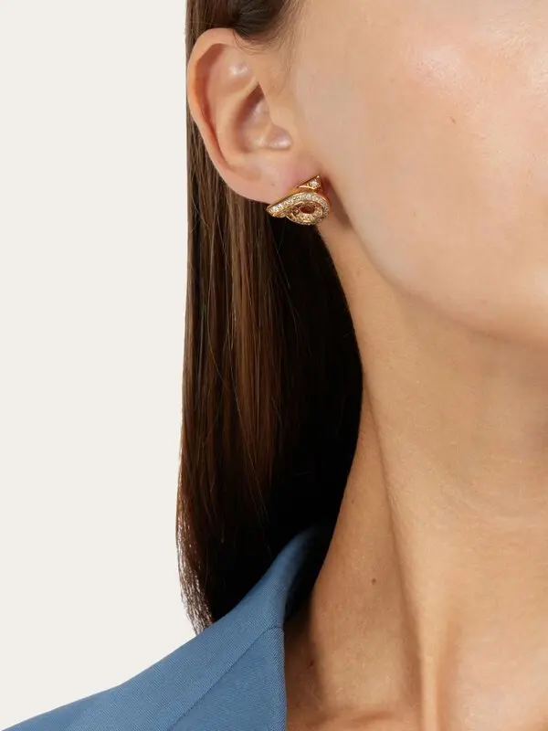 FERRAGAMO Gancini Rhinestone Earrings