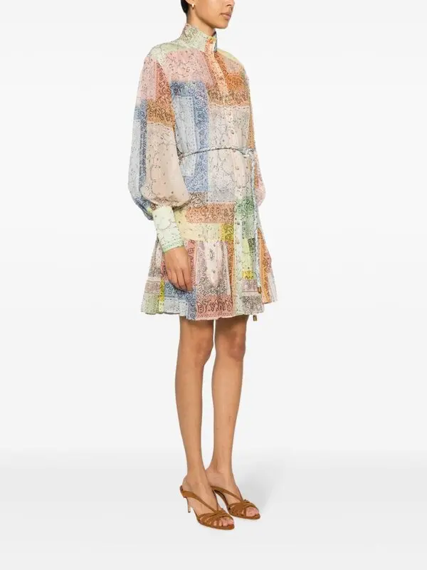 Zimmermann Matchmaker Bandana Patch-print Mini Dress - Neutrals