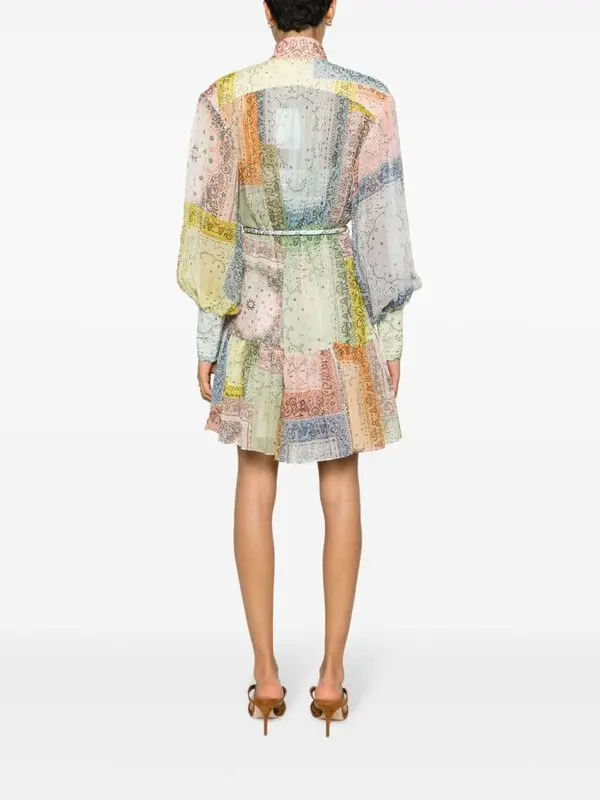 Zimmermann Matchmaker Bandana Patch-print Mini Dress - Neutrals